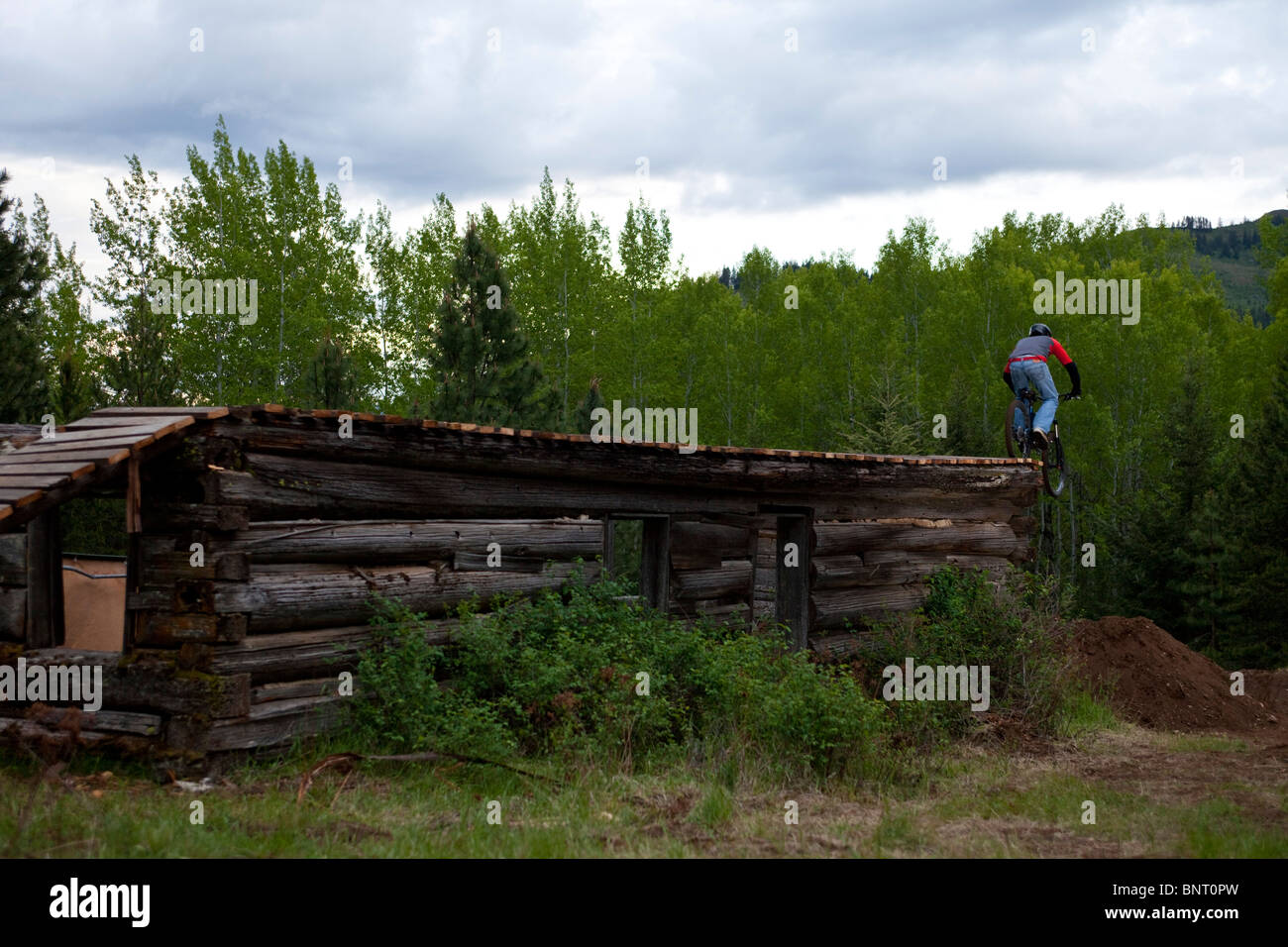 Jumping off log hi-res stock photography and images - Alamy