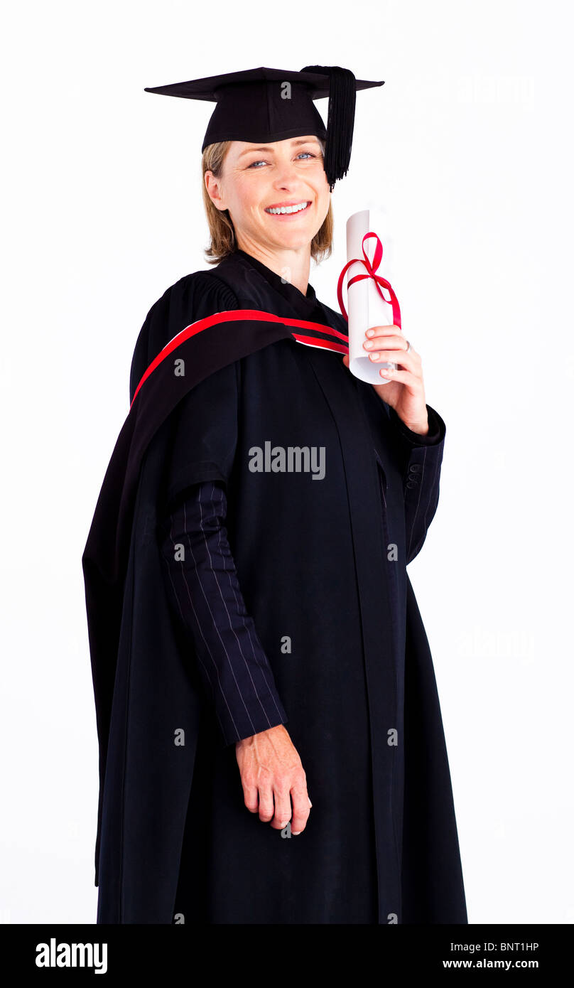 Confident graduated woman looking at the camera Stock Photo - Alamy