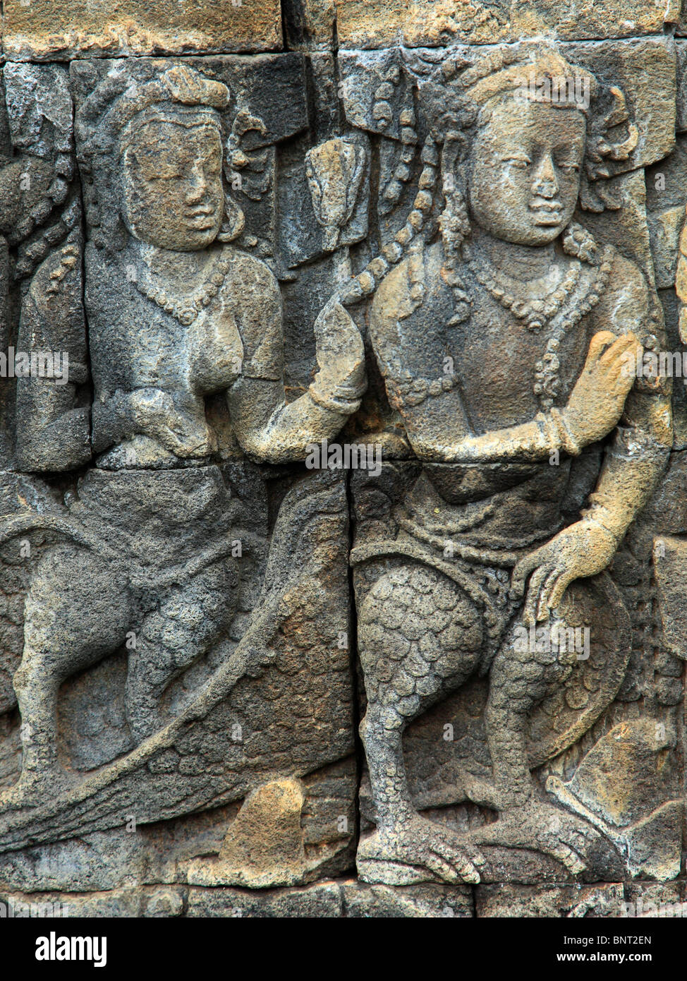 Indonesia, Java, Borobudur Temple, sculpture, stone carving, relief ...