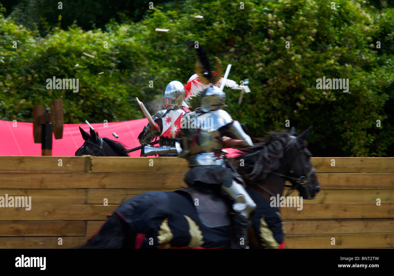 A re-enactment of a medieval knights jousting tournament using ...