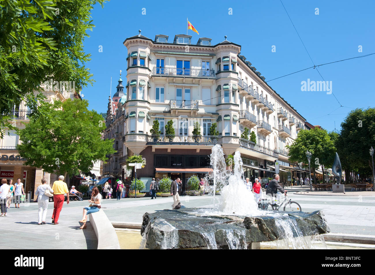Baden Baden Leopoldsplatz city square fountain Stock Photo - Alamy