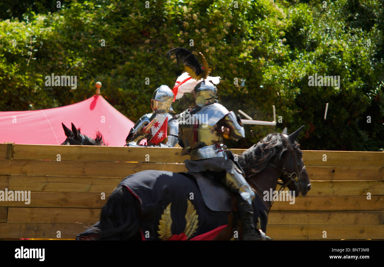 A re-enactment of a medieval knights jousting tournament using ...