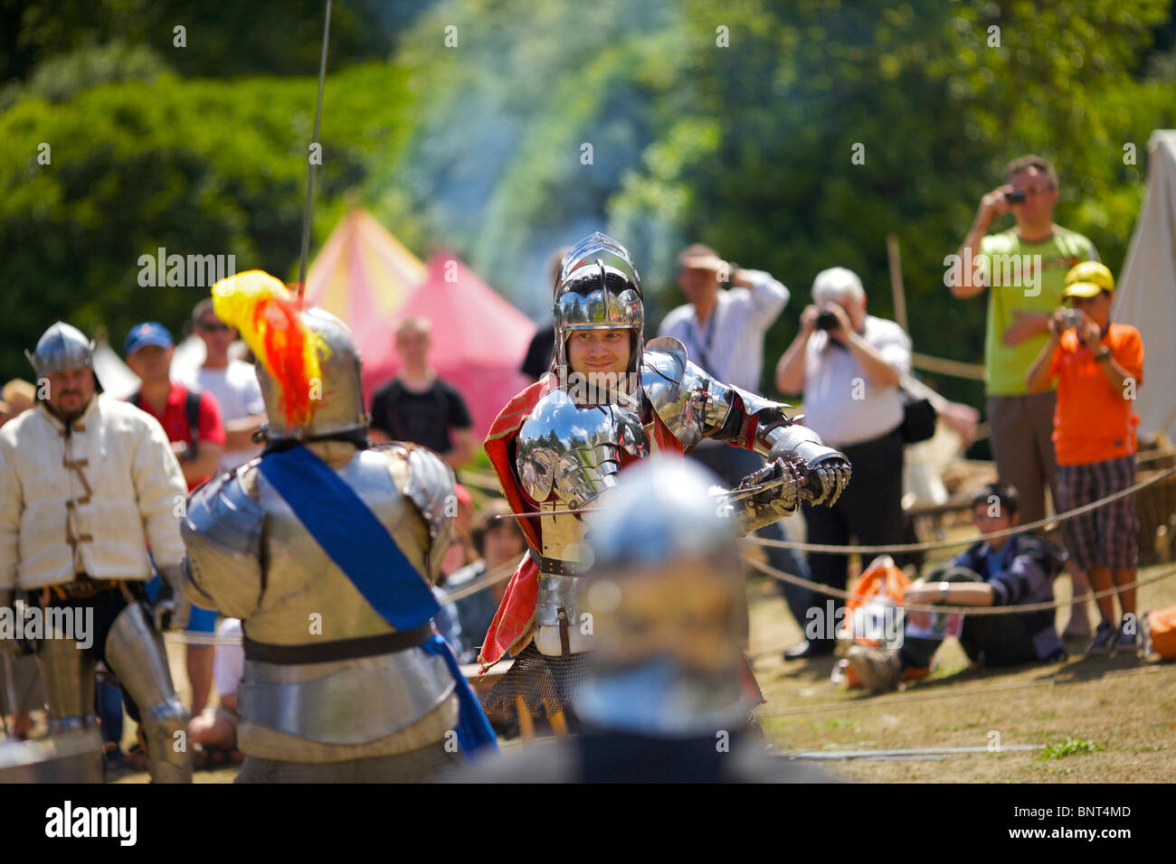 Dressed As Medieval Knights Fight High Resolution Stock Photography and ...