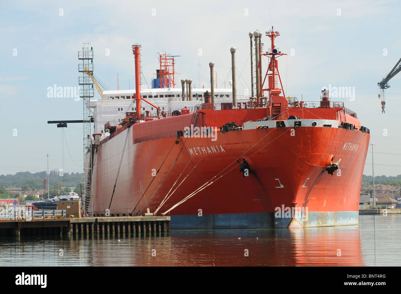 Methania a LNG Tanker ship alongside in the Port of Southampton The ...