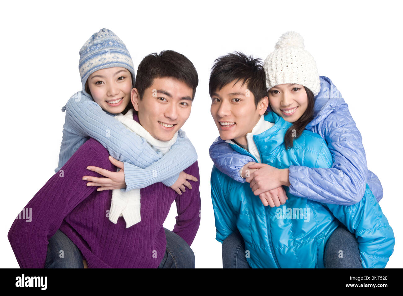Two young couples having fun Stock Photo - Alamy