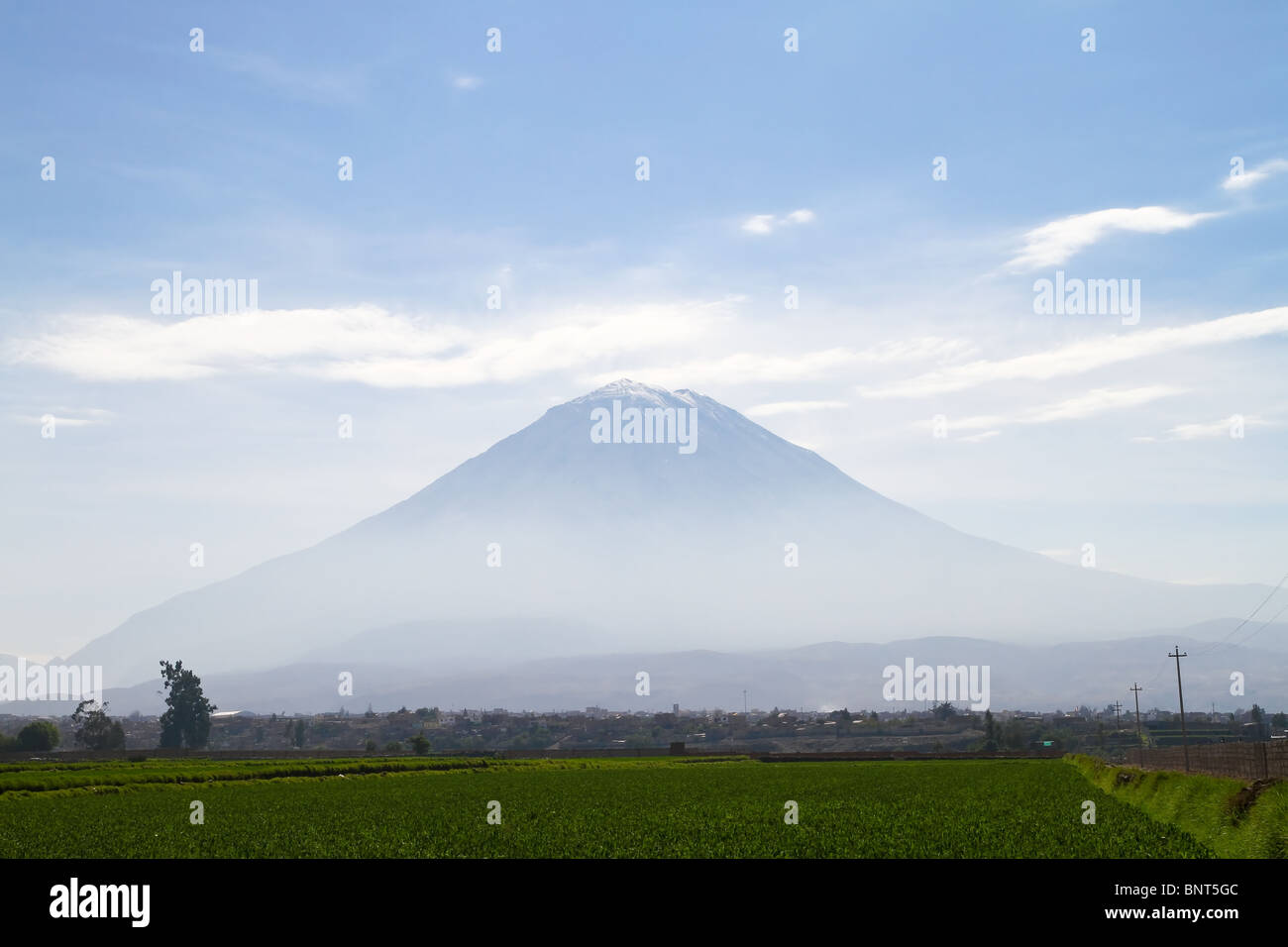 View of the volcano called Misti in Arequipa, Peru Stock Photo - Alamy