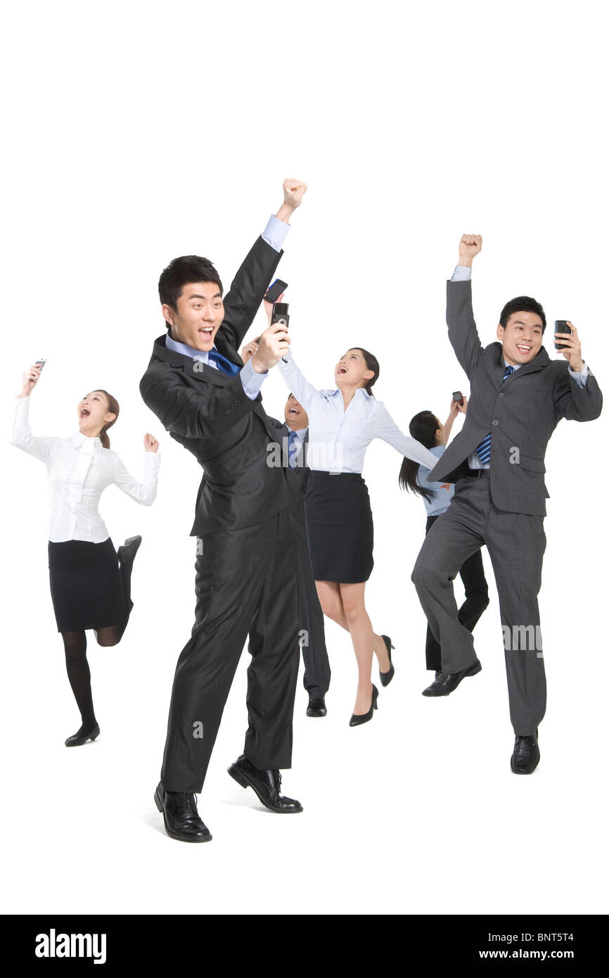 Business people celebrating Stock Photo - Alamy