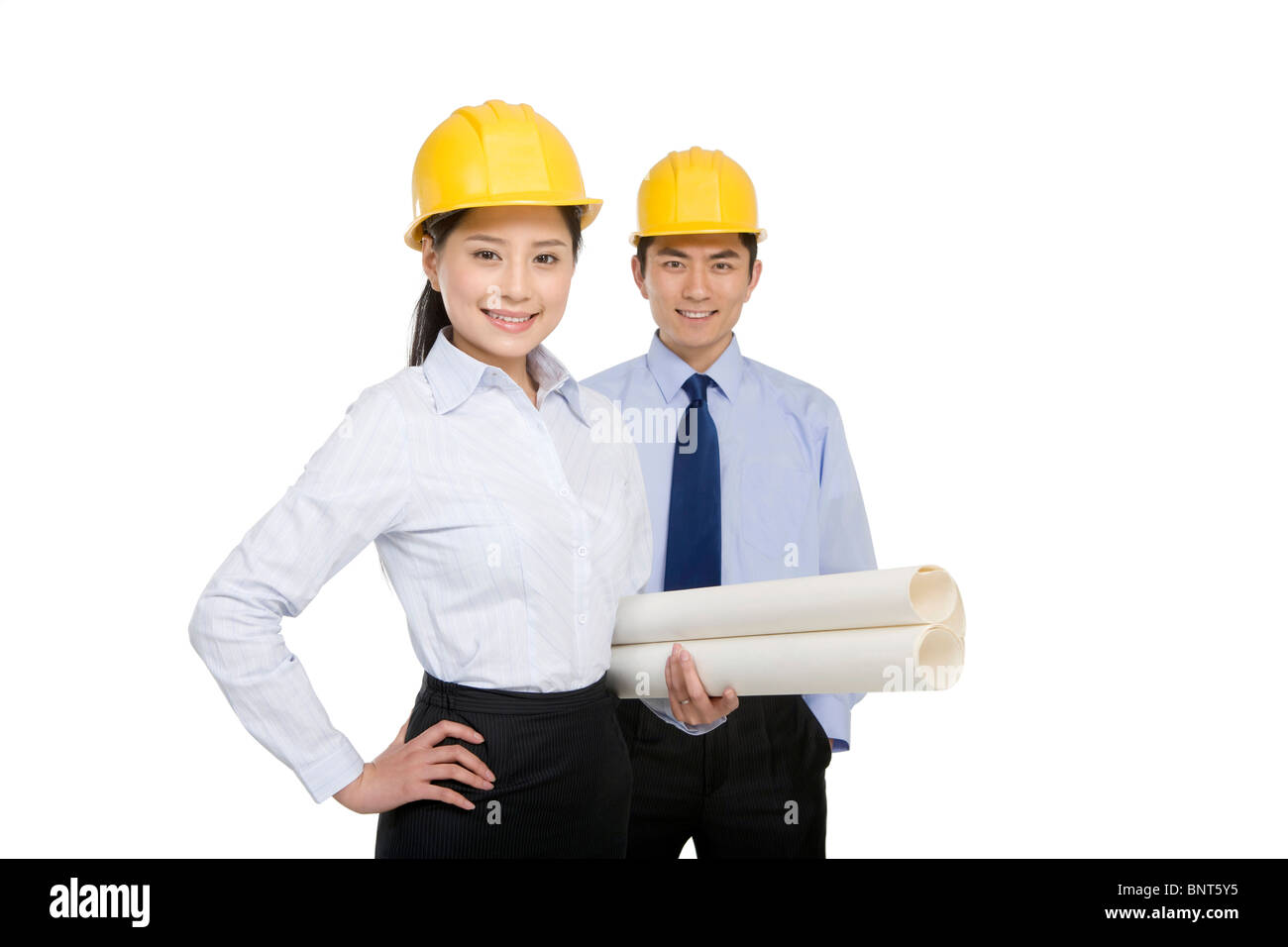 Construction managers in hard hats Stock Photo - Alamy