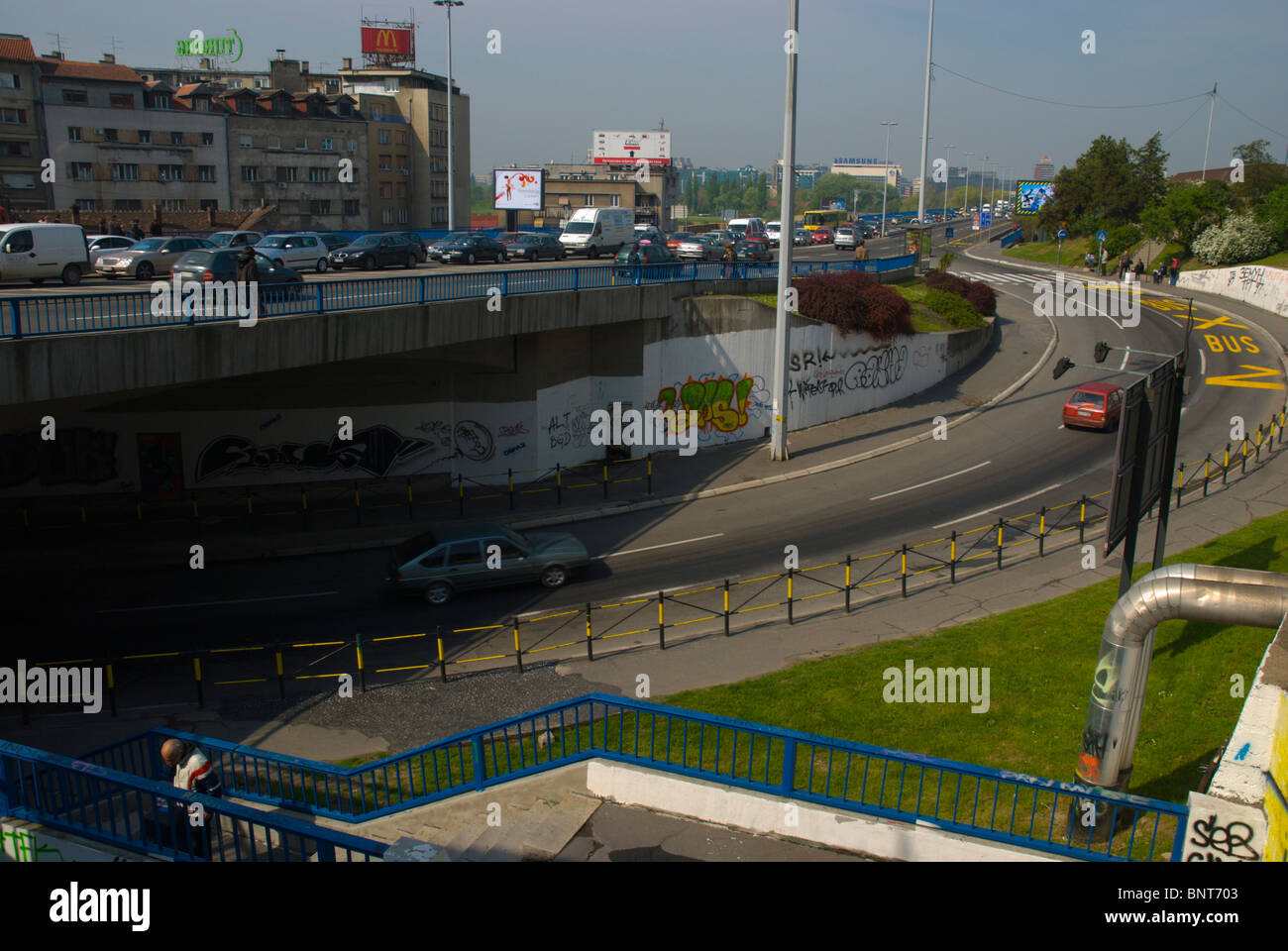 Brankova street leading to Brankov most bridge central Belgrade Serbia ...