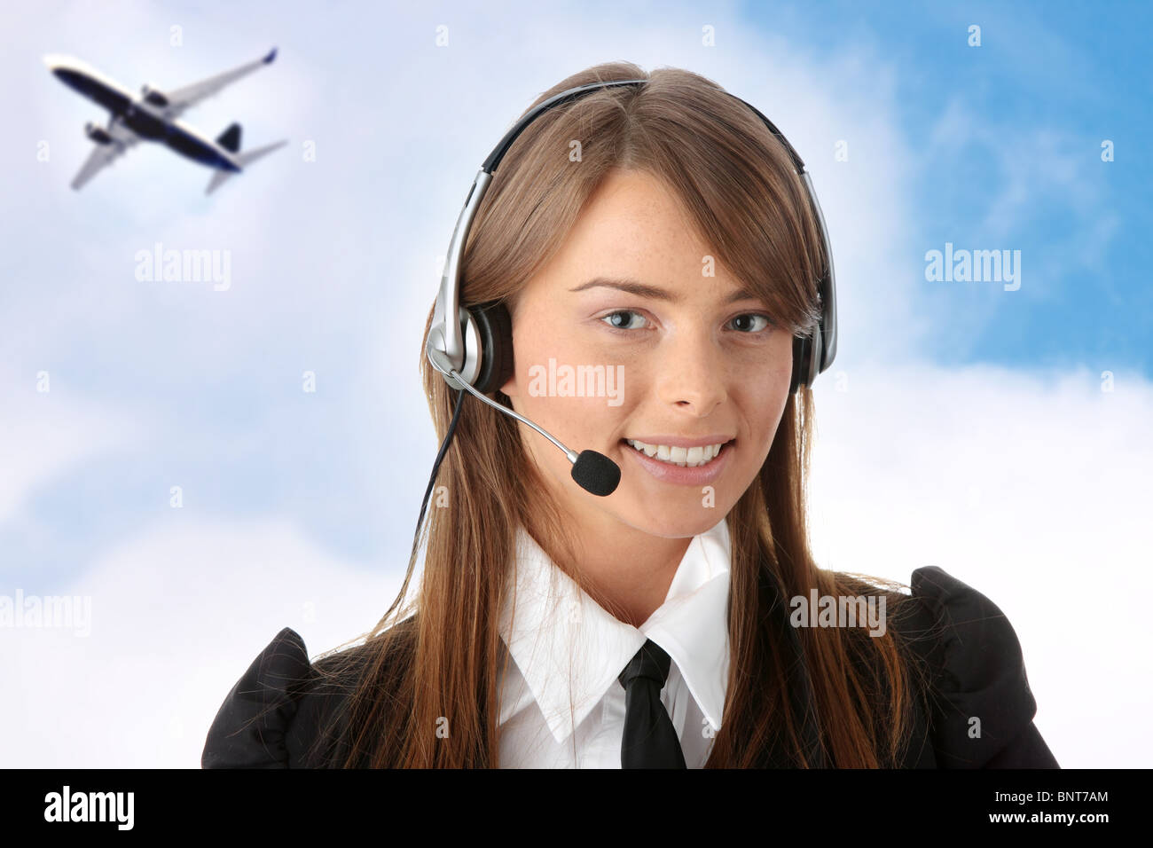 Young beautiful woman,call center worker Stock Photo - Alamy