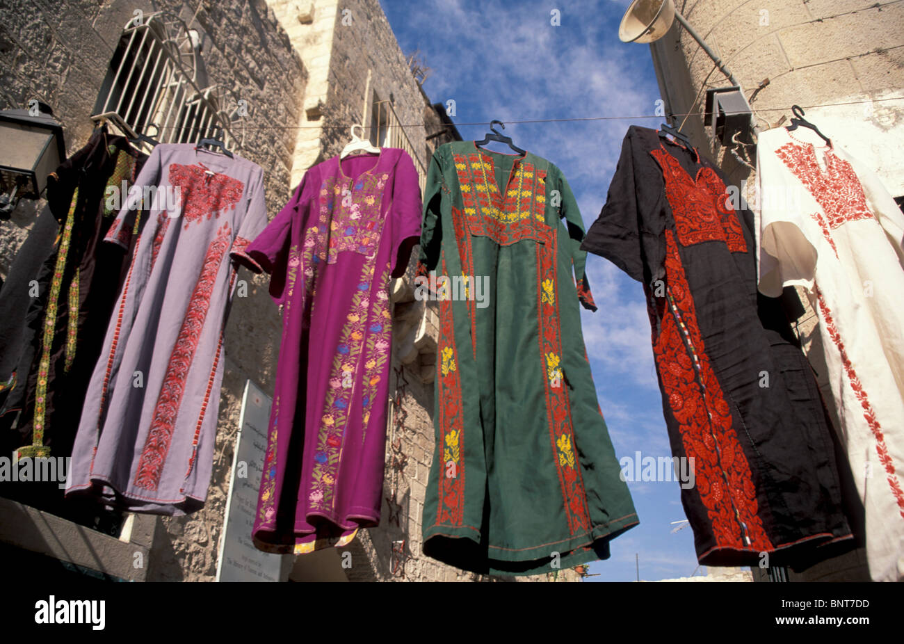 Bethlehem, traditional Plestinian dresses at the Market Stock Photo - Alamy