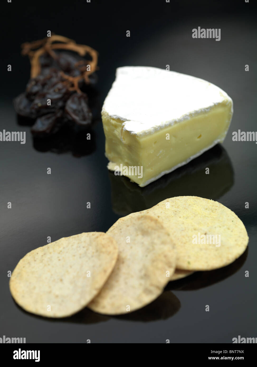A selection of cheeses with crakers Stock Photo - Alamy