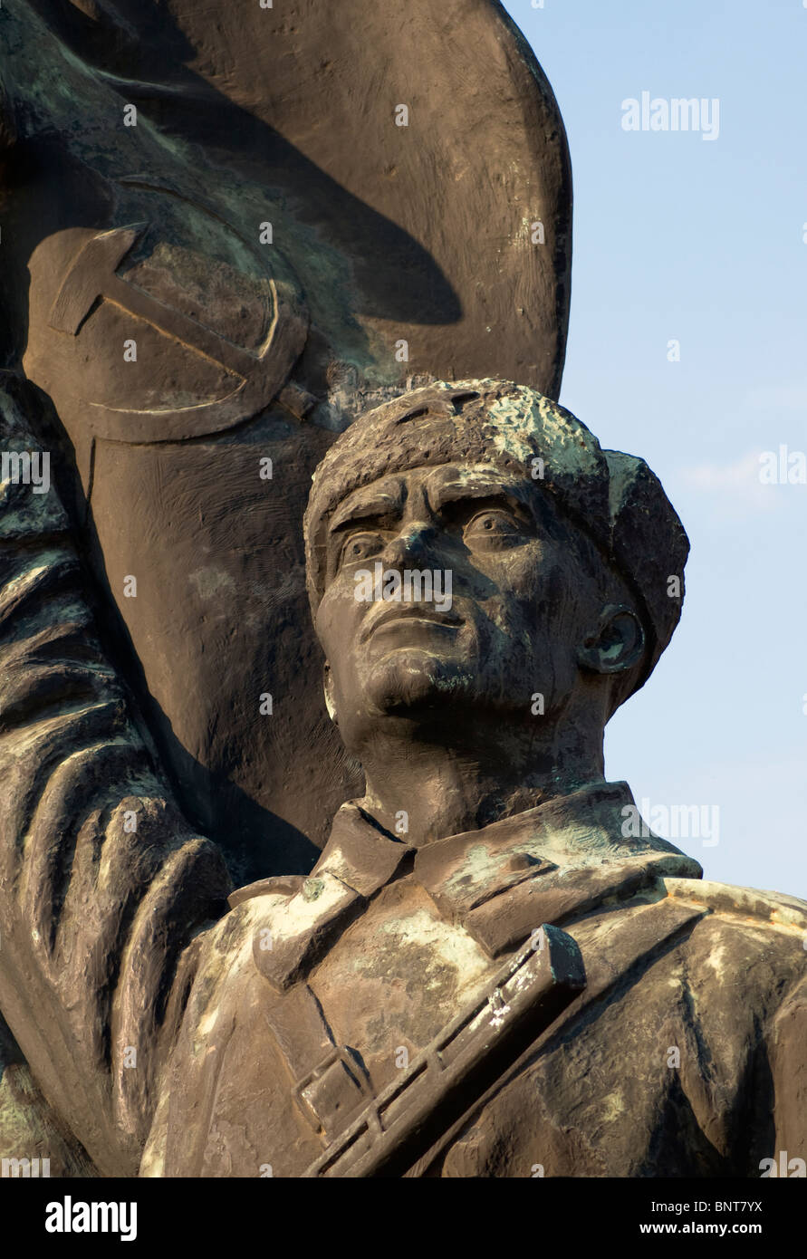 Close-up of Soviet Soldier, Liberation Monument, Statue (Memento) Park ...