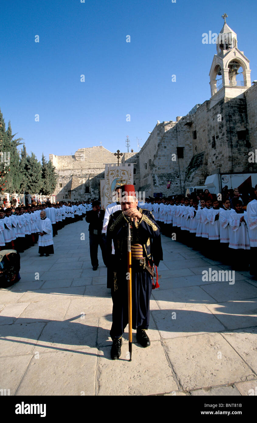 Bethlehem, the Latin Christmas Procession at Manger Square, the Church ...