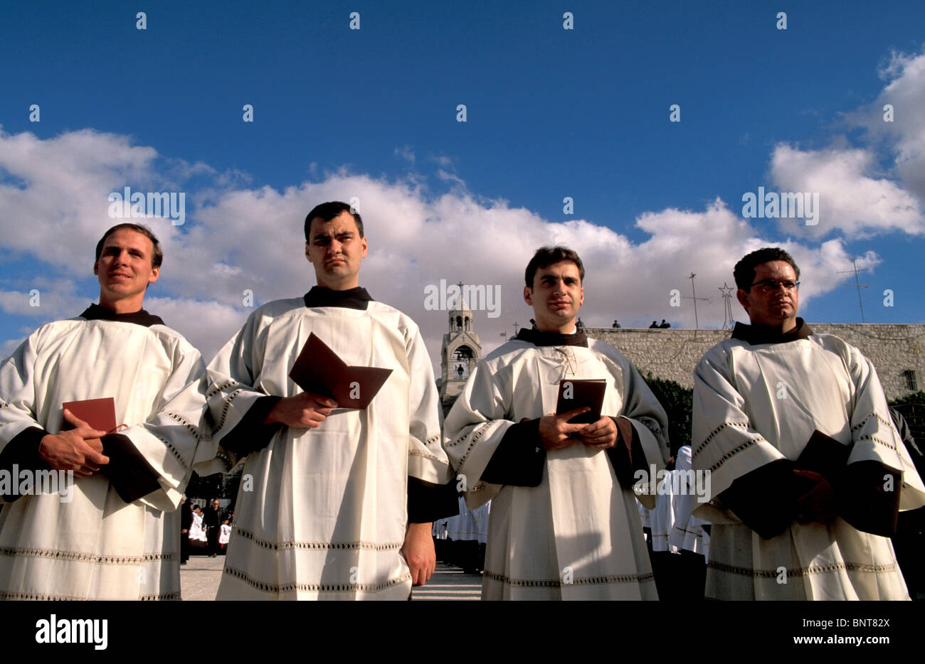 Bethlehem, the Latin Christmas Procession at Manger Square, the Church ...