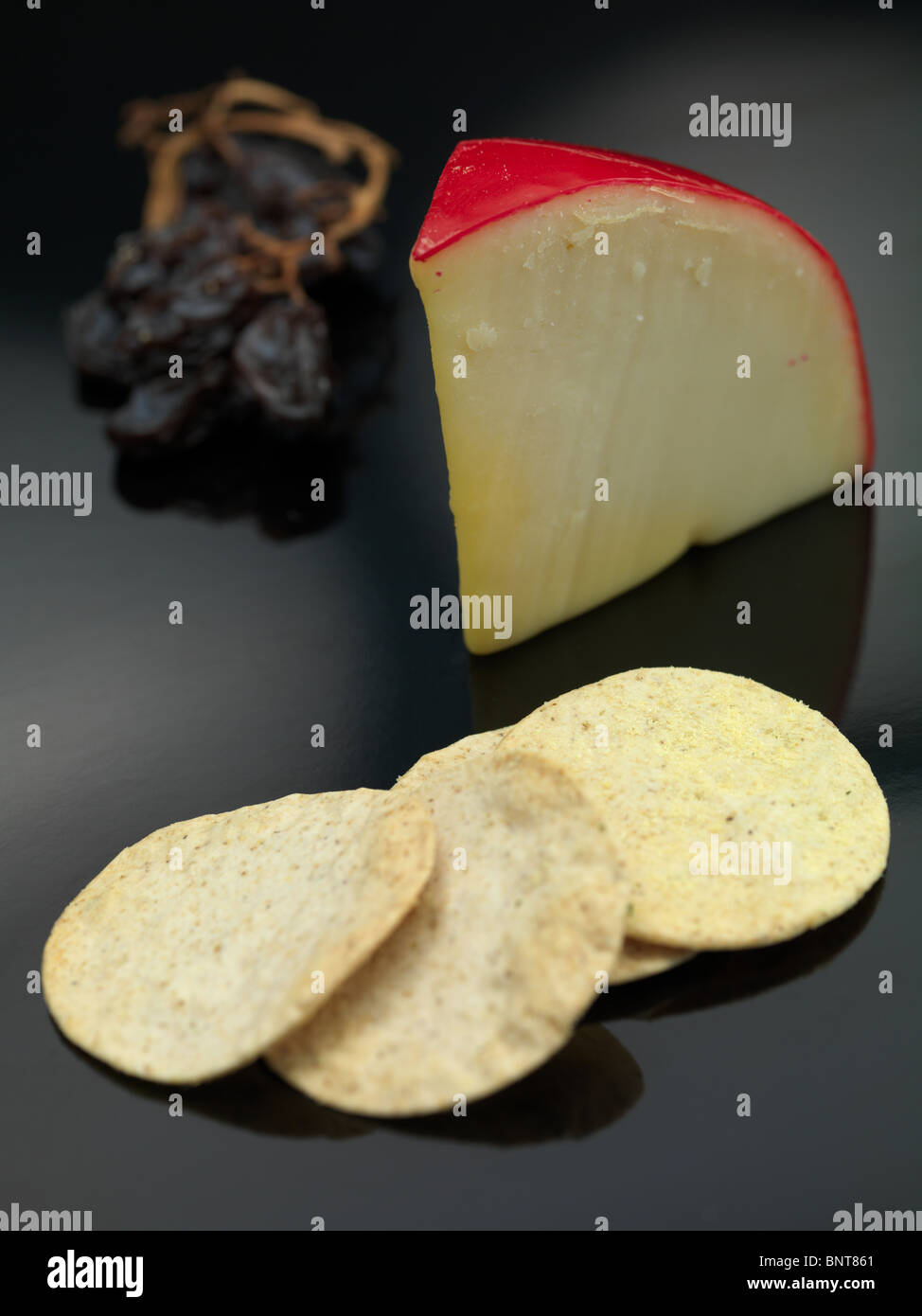 A selection of cheeses with crakers Stock Photo - Alamy