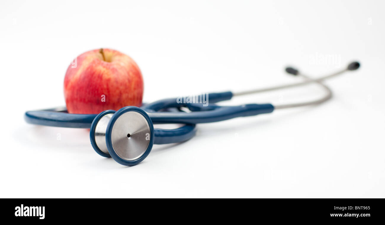 Stethoscope and an apple Stock Photo - Alamy