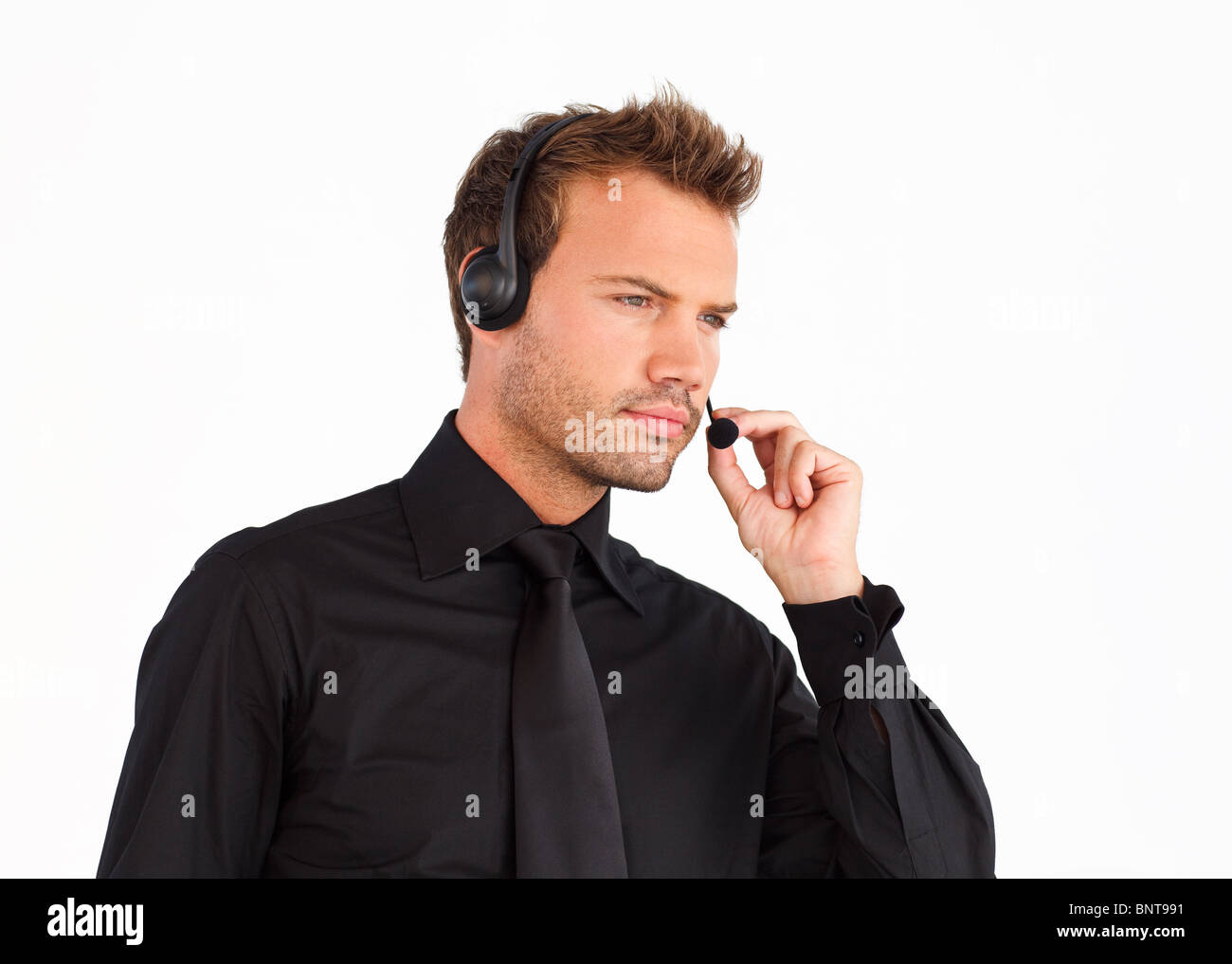 Customer service representative man Stock Photo - Alamy