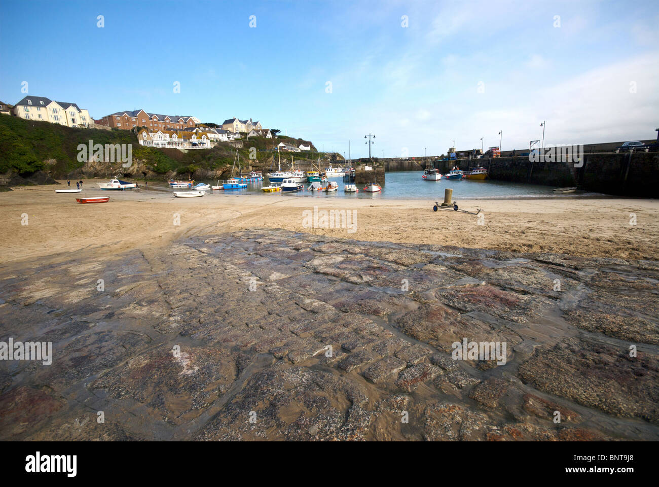 Newquay Cornwall UK Harbor Harbour Quay Beach Stock Photo - Alamy