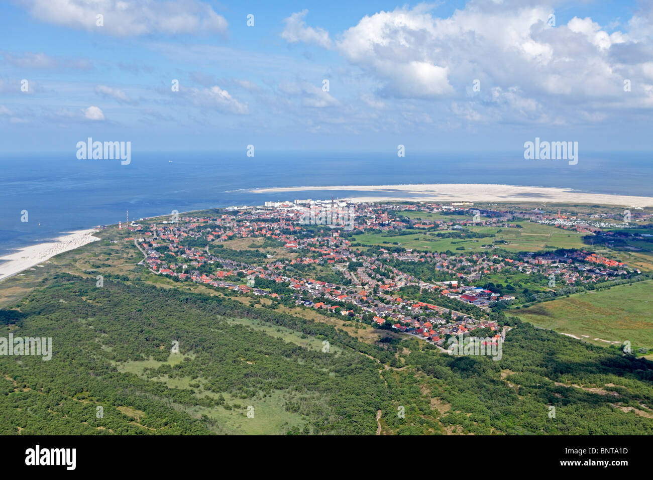 aerial photo of Borkum Town, Borkum Island, East Friesland, North Sea ...