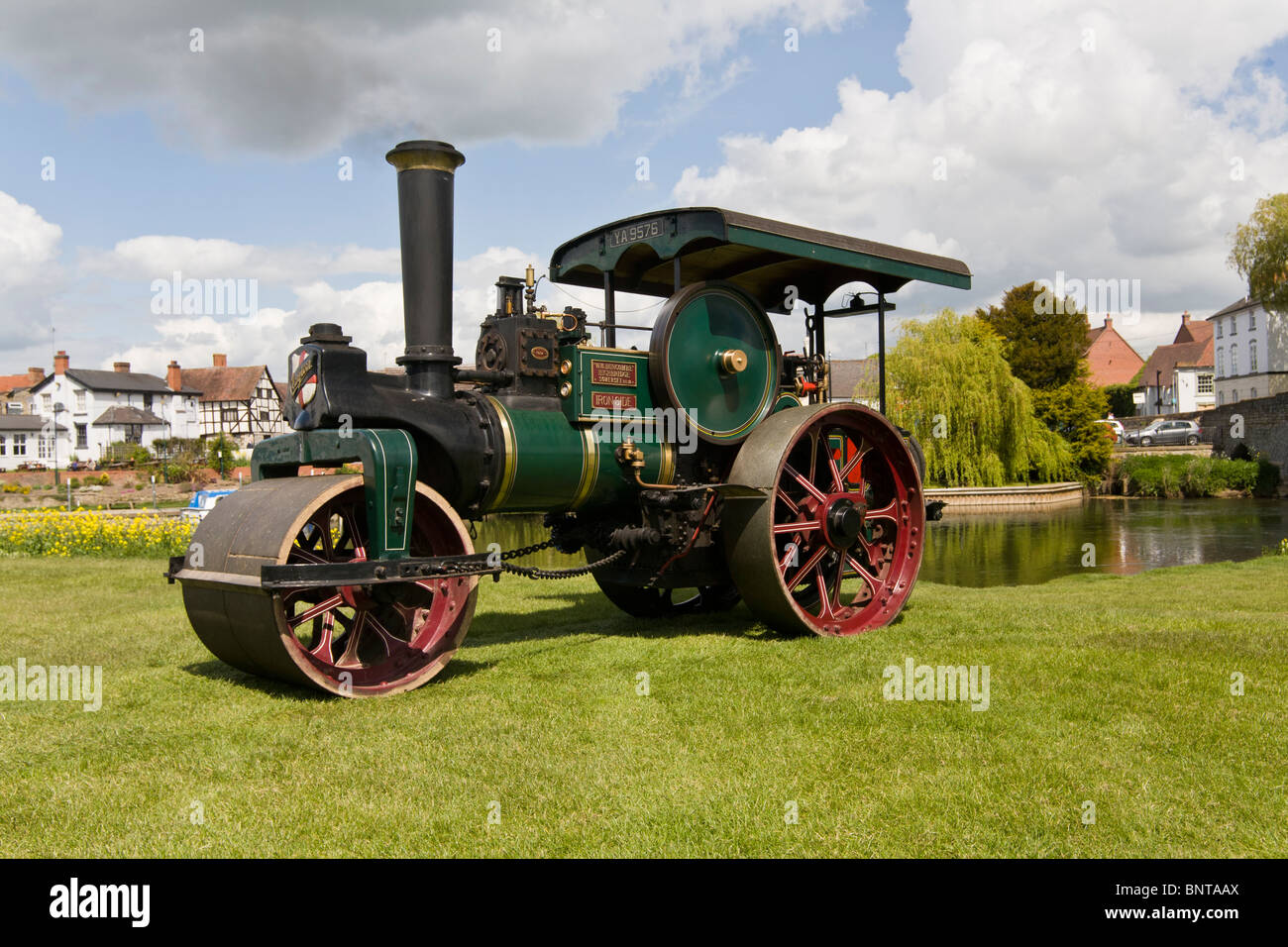 steam traction engine at vintage fair rally in pretty riverside ...
