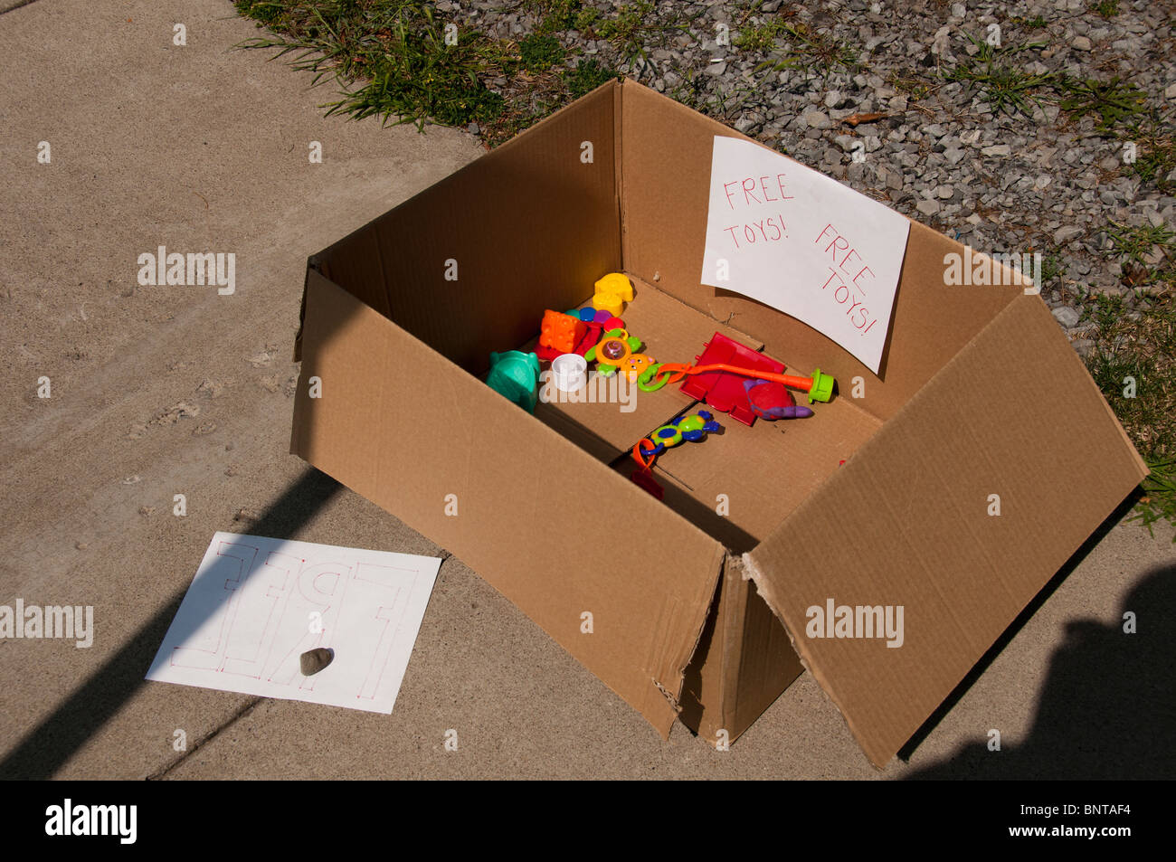 Free toys in box Stock Photo - Alamy