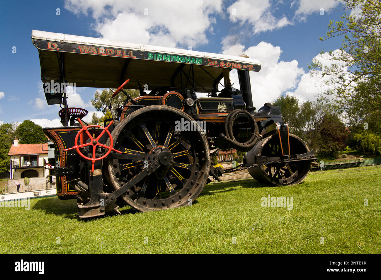 steam traction engine at vintage fair rally in pretty riverside ...