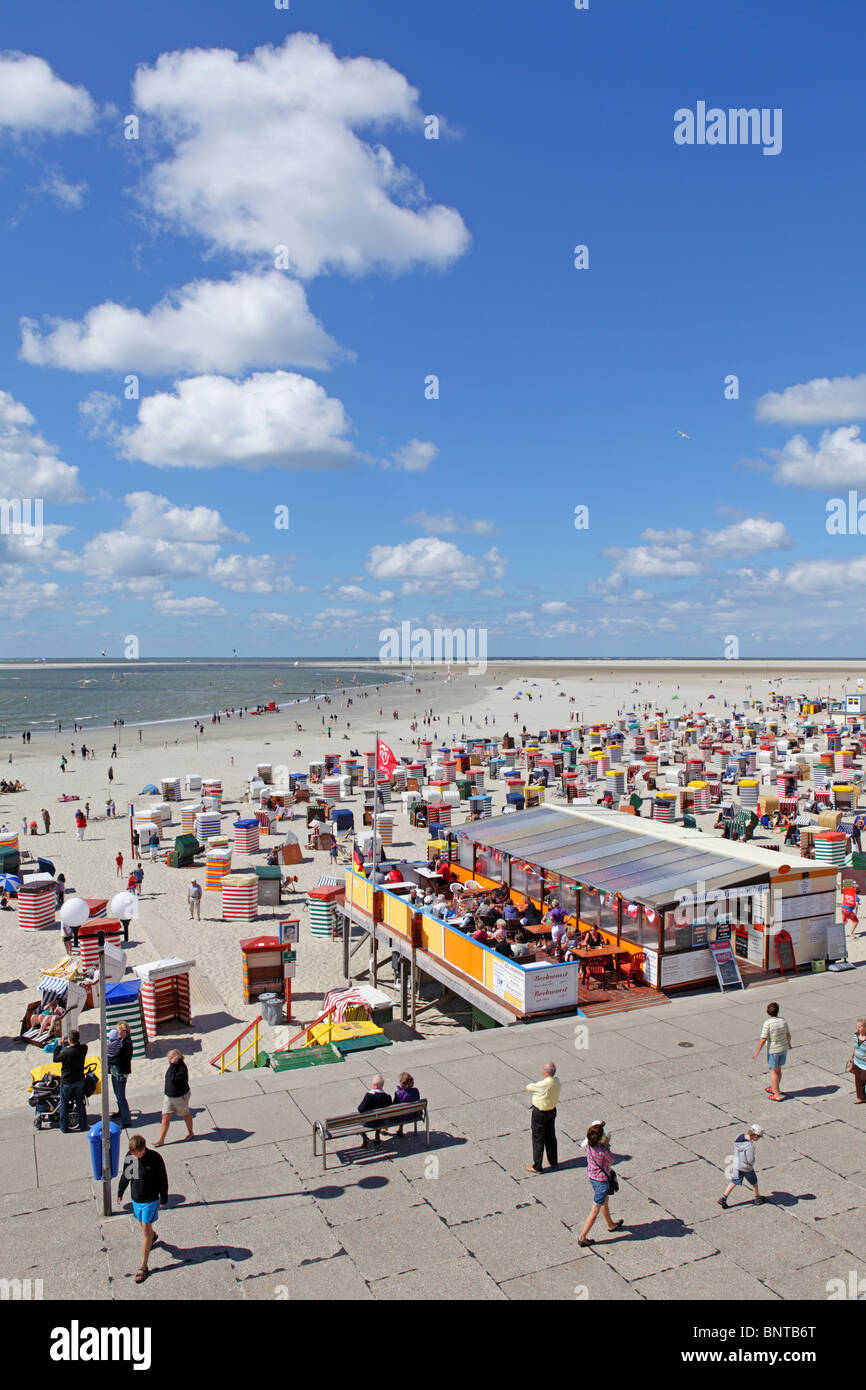beach of Borkum Town, Borkum Island, East Friesland, North Sea Coast ...