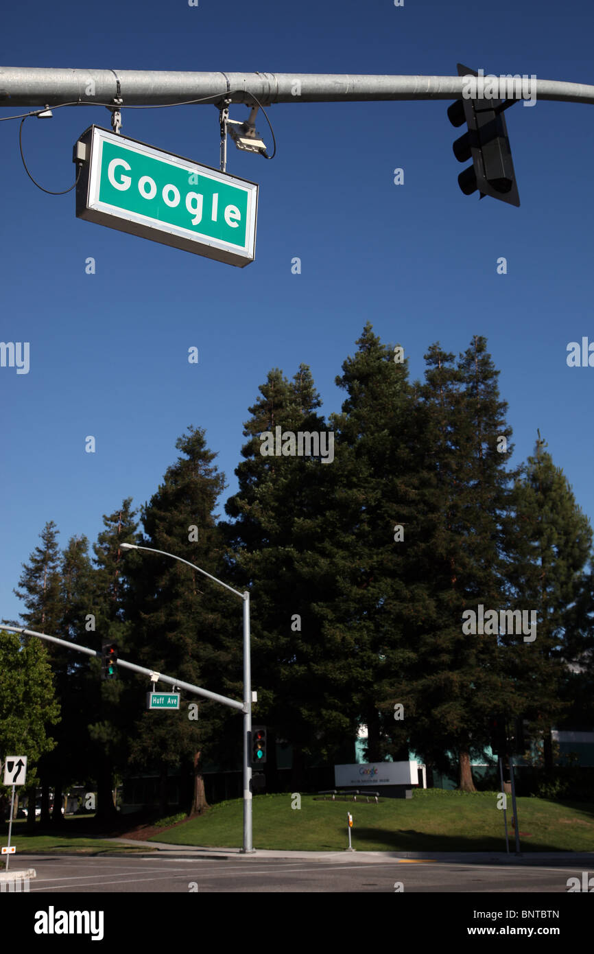GOOGLE STREET SIGN COMPUTER COMPANY STREET SIGN MOUNTAIN VIEW ...