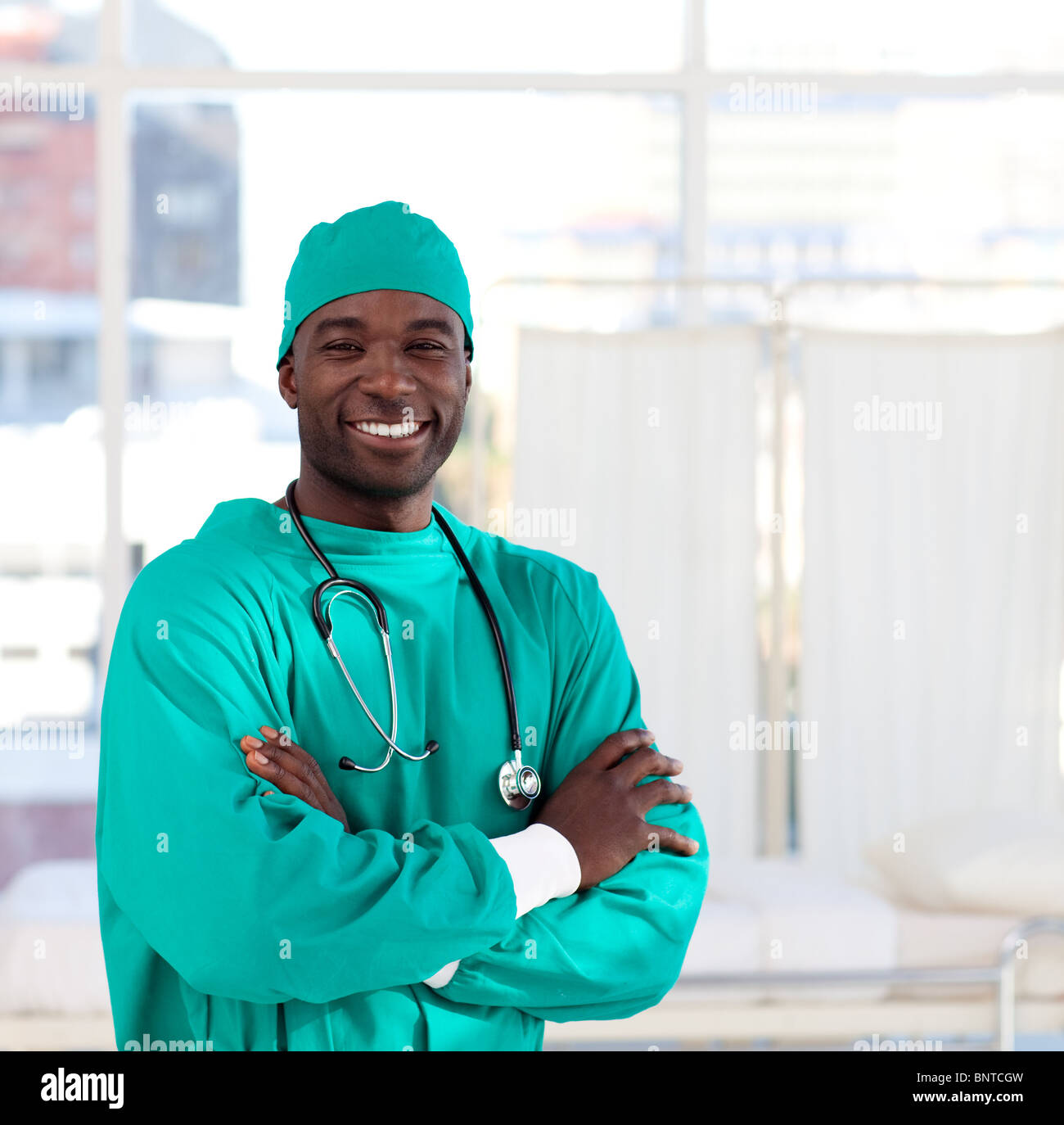 Portrait of an surgeon smiling at the camera Stock Photo - Alamy