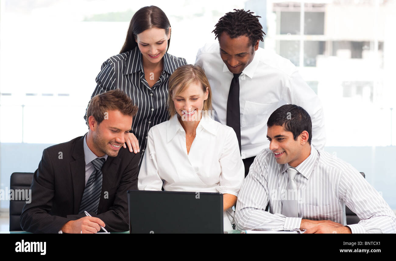 Business team working in an office Stock Photo - Alamy