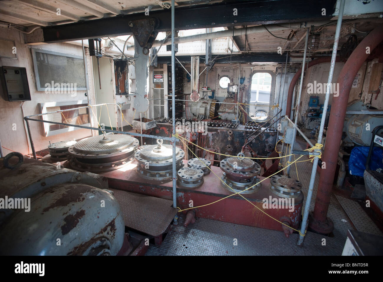 The steam powered engine room of the decommissioned lighthouse tender ...