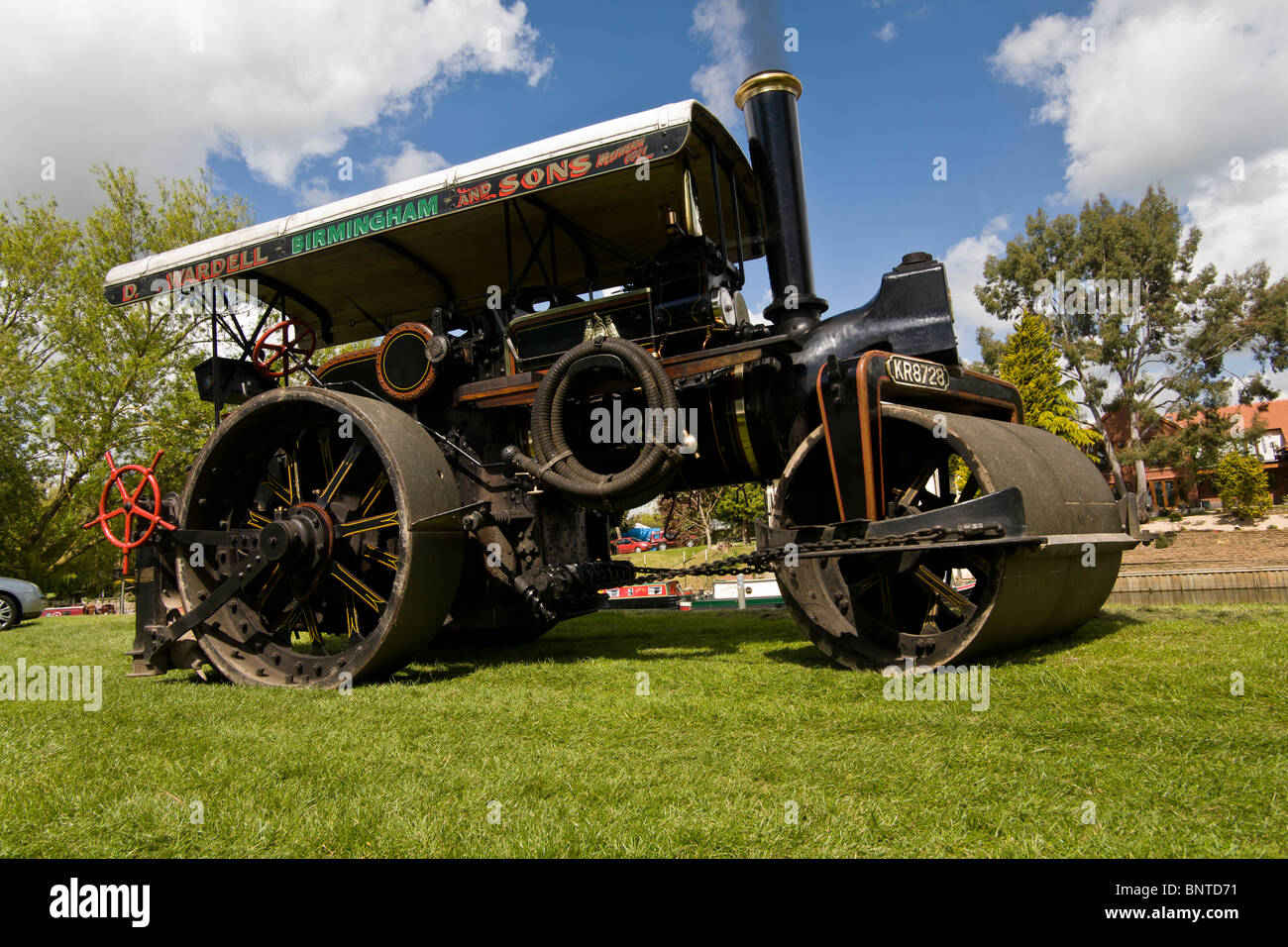steam traction engine at vintage fair rally in pretty riverside ...