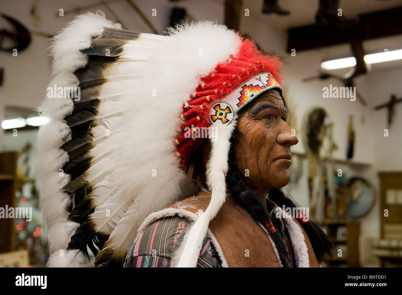 American native Indian statue in the Arizona desert Stock Photo - Alamy