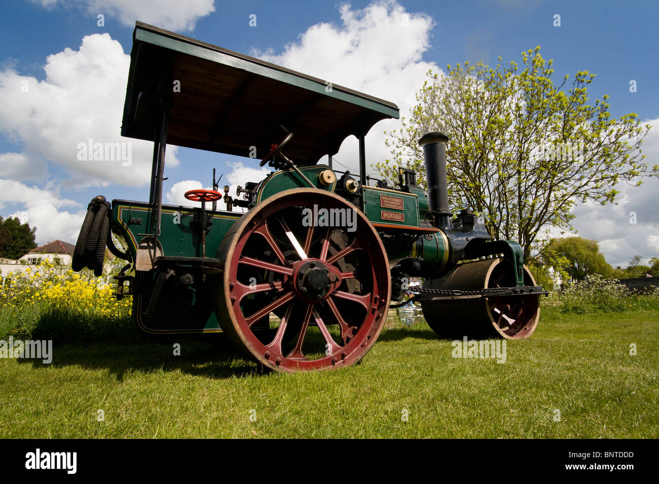 steam traction engine at vintage fair rally in pretty riverside ...