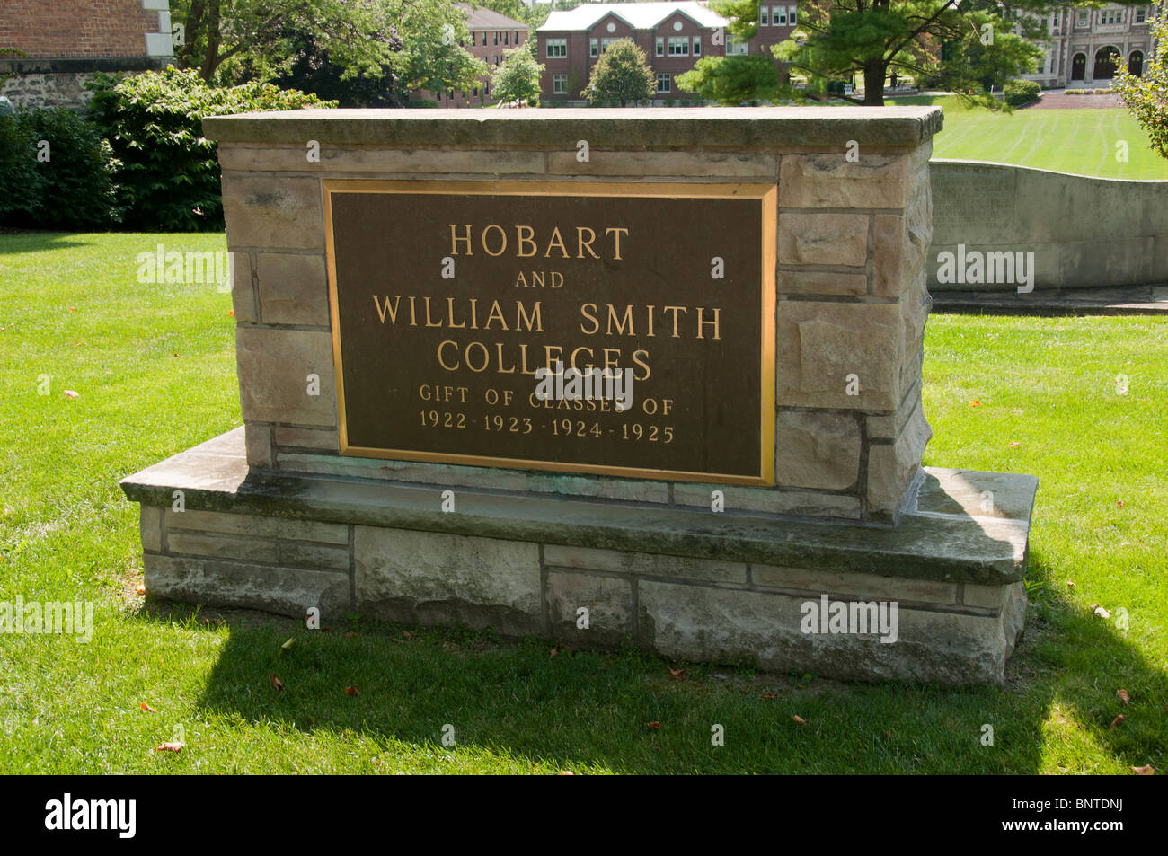 Hobart College sign, Geneva NY USA Stock Photo - Alamy
