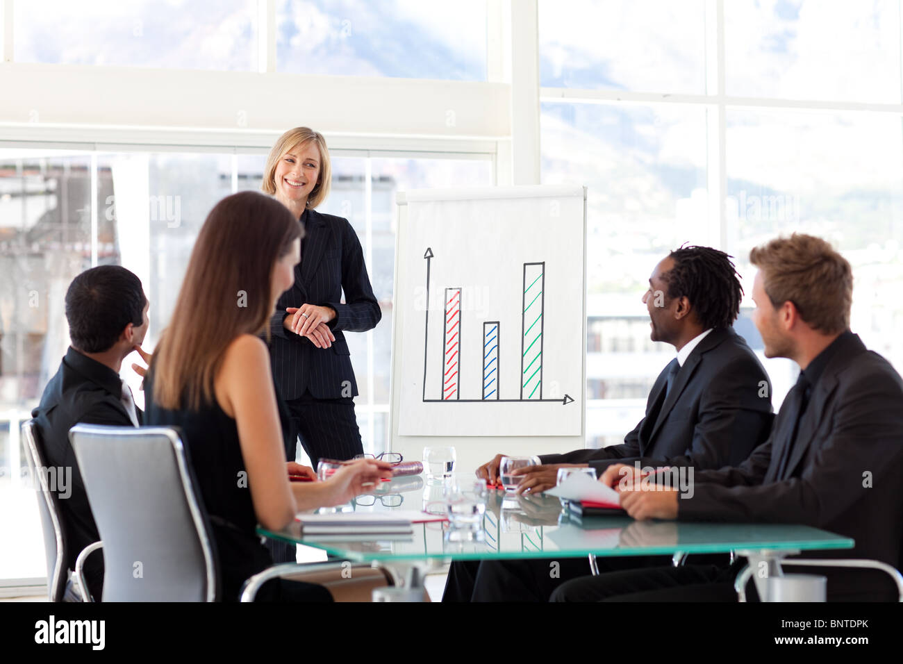 Smiling black male female meeting hi-res stock photography and images ...