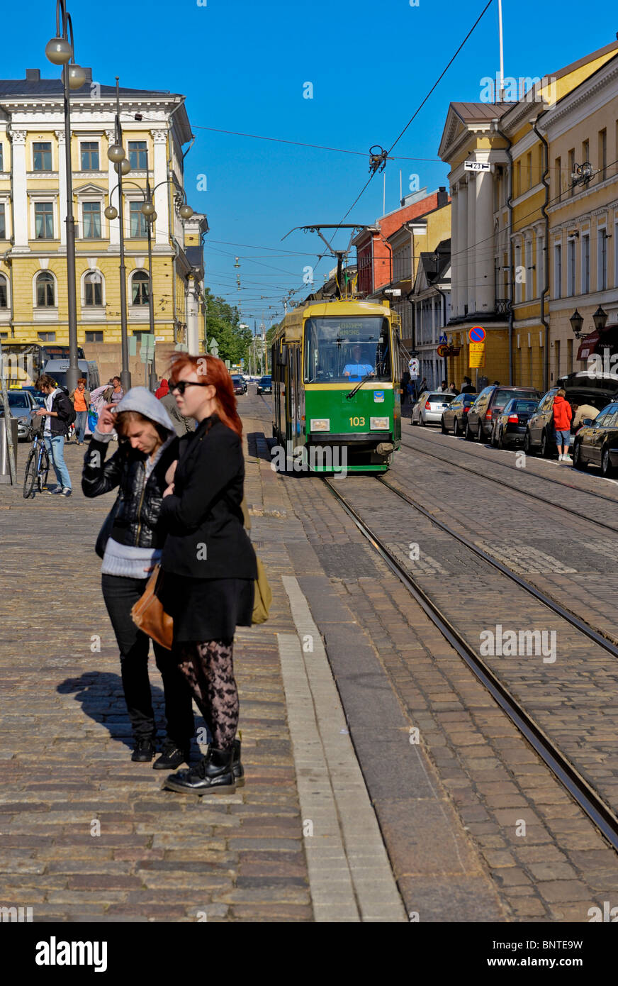 Tram in central Helsinki Finland Stock Photo - Alamy