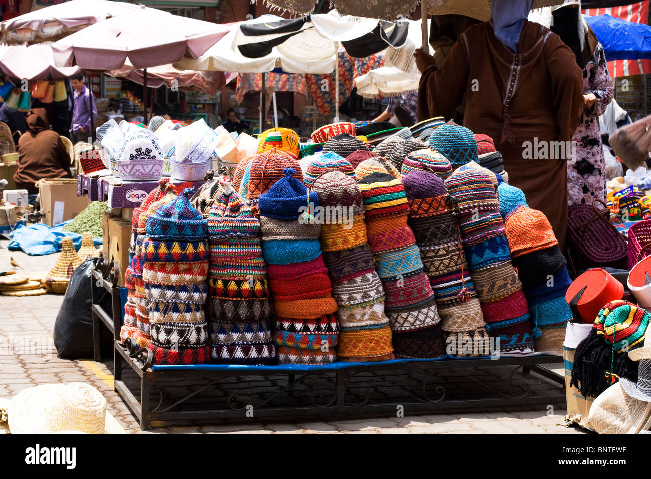 Hats kufi marrakech market hi-res stock photography and images - Alamy