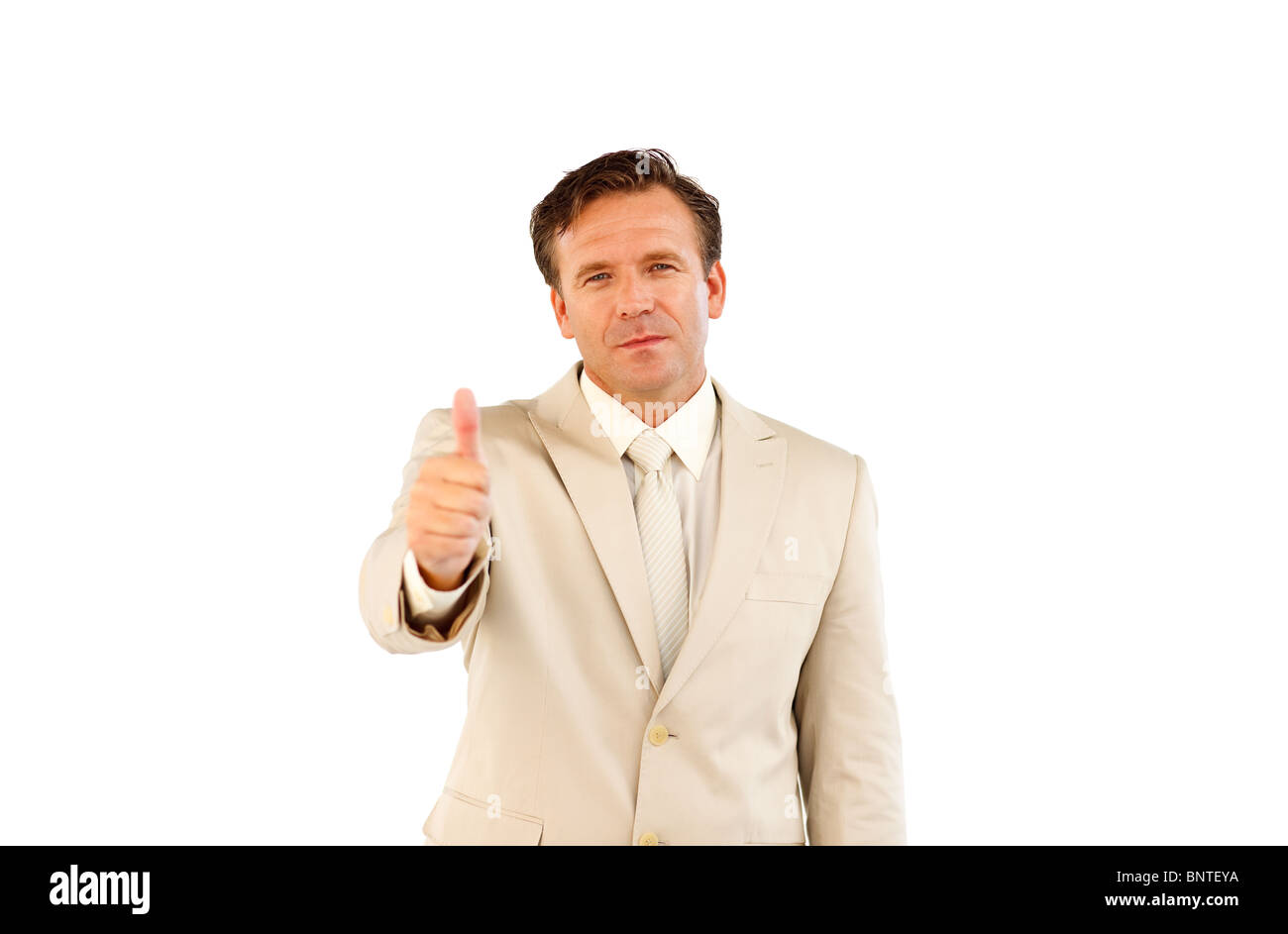 Happy isolated businessman Stock Photo - Alamy
