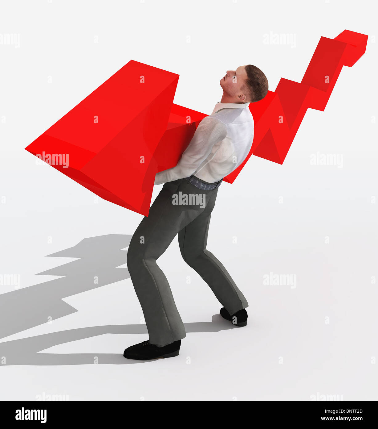 businessman holding falling graph Stock Photo - Alamy
