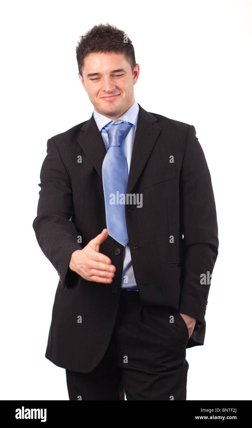 Businessman offering a handshake Stock Photo - Alamy