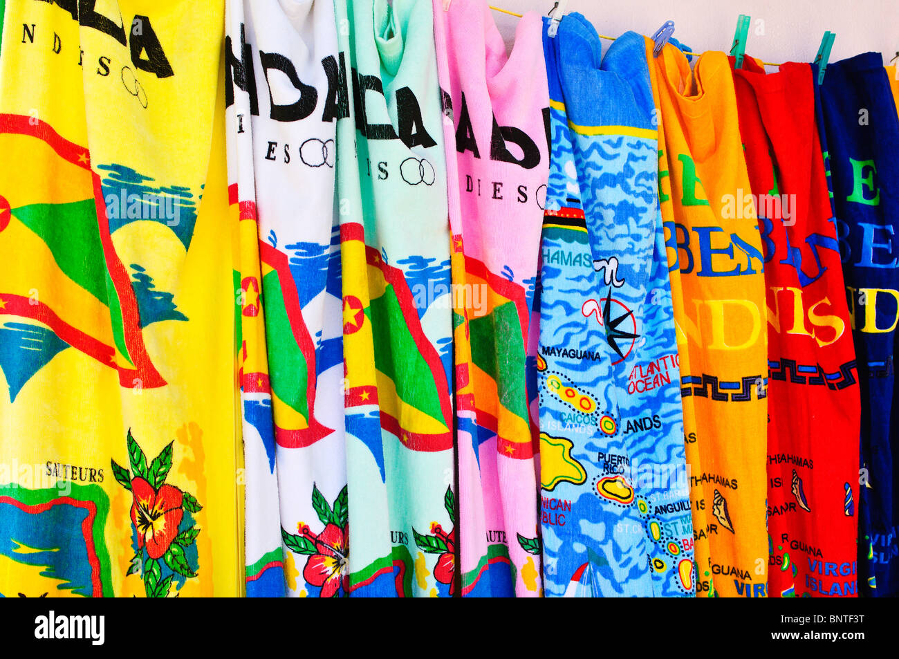 Souvenirs at Grand Anse Craft & Spice Market, Grenada Stock Photo - Alamy