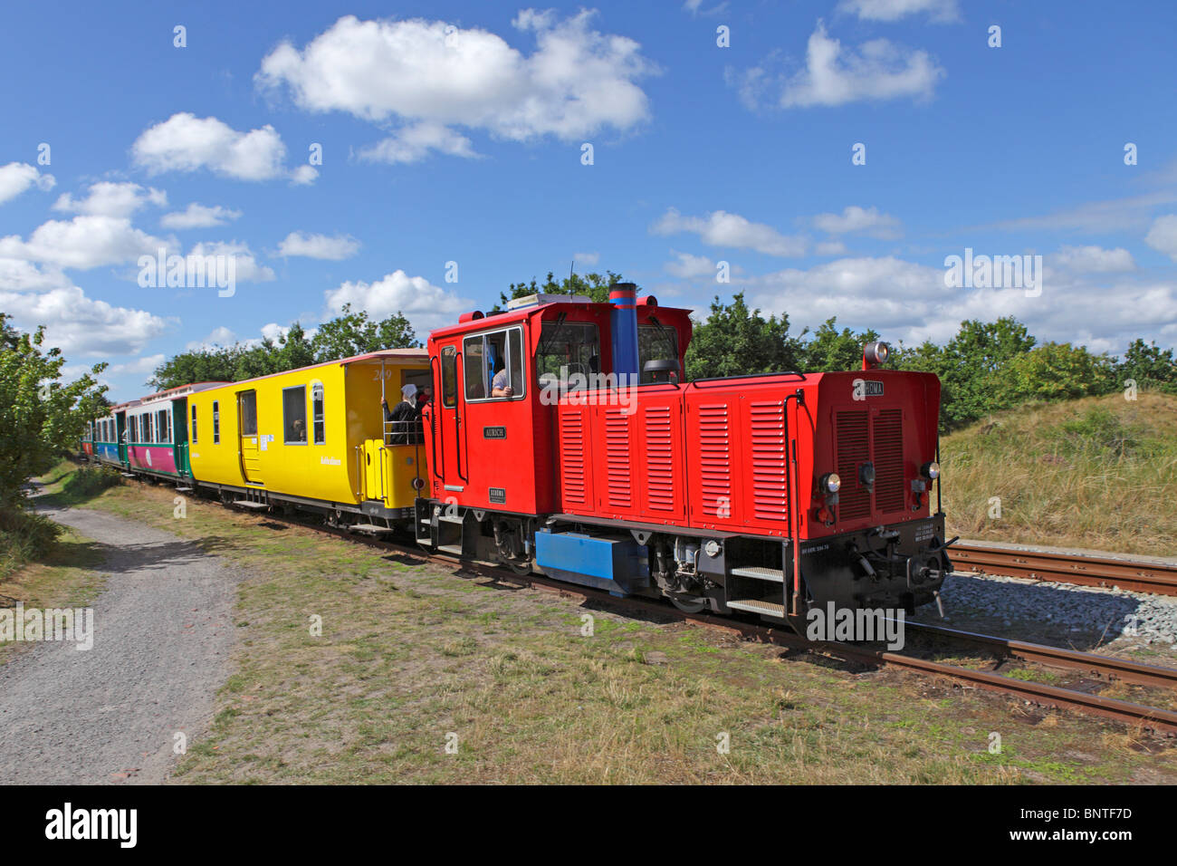 island train, Borkum Island, East Friesland, North Sea Coast, Lower ...