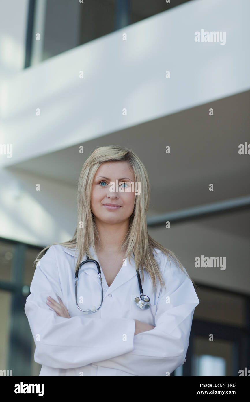 female doctor in a hospital Stock Photo - Alamy