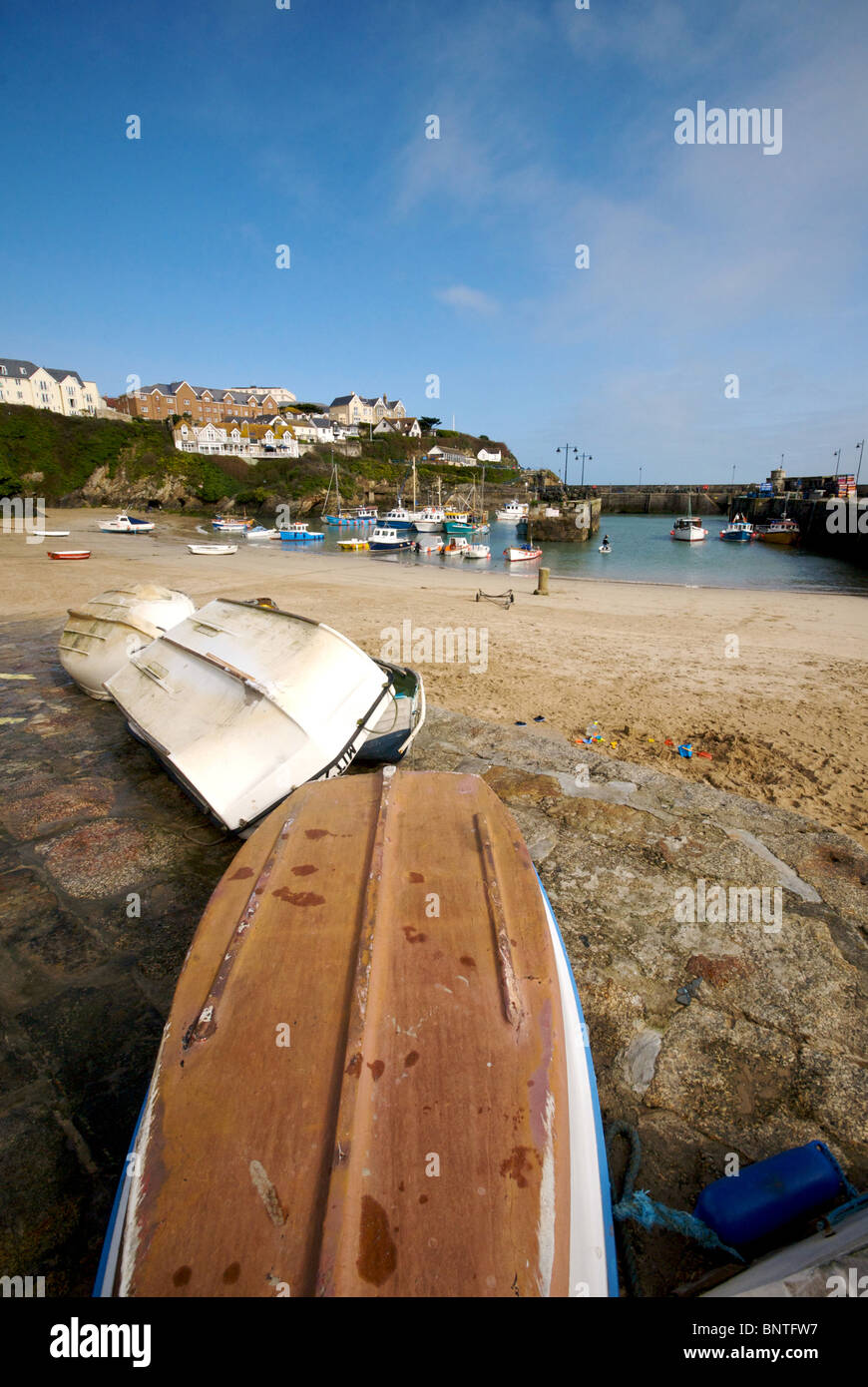 Newquay Cornwall UK Harbor Harbour Quay Beach Stock Photo - Alamy