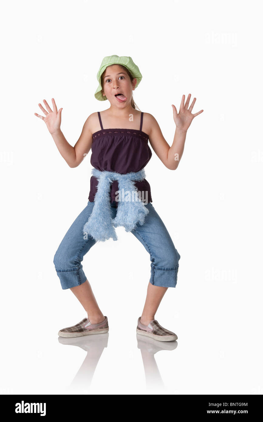 Girl Being Silly Stock Photo - Alamy