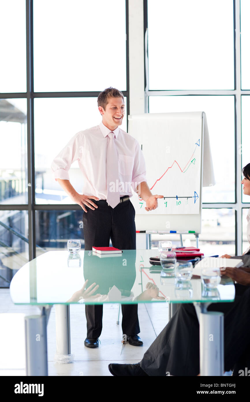 Charming businessman giving a presentation Stock Photo - Alamy