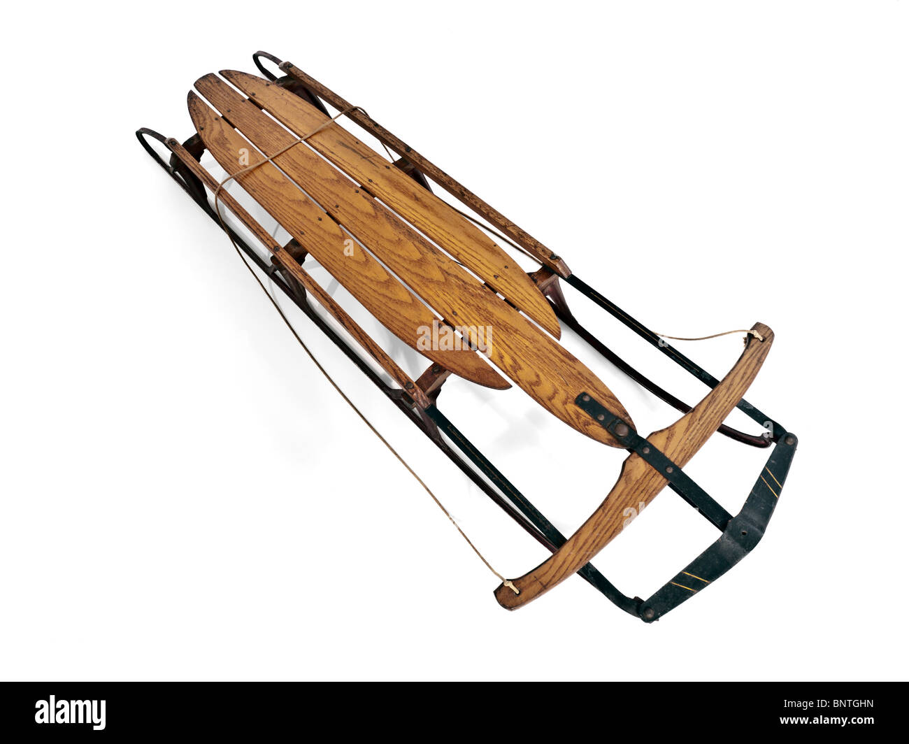Vintage wooden snow sled from the 1940's Stock Photo - Alamy