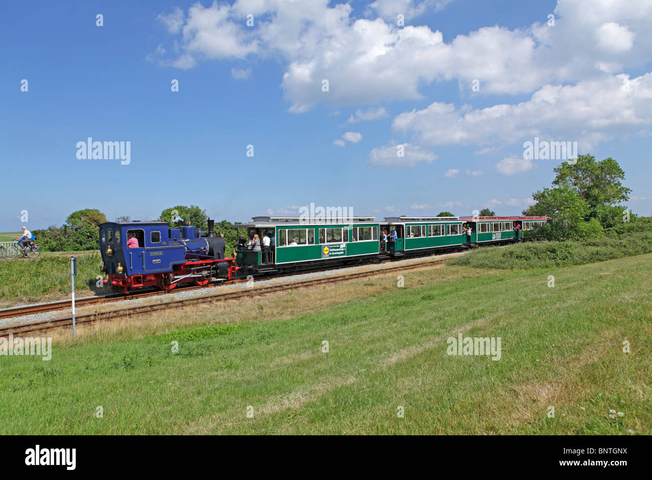 steam train on Borkum Island, East Friesland, North Sea Coast, Lower ...